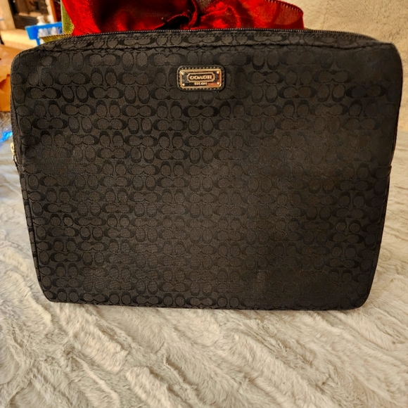 Coach | Accessories | Coach Black Signature Softshell Laptop Cover ...